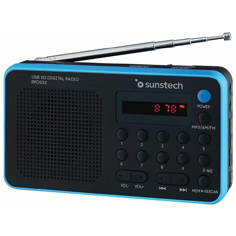 Radio portatile sunstech rpds32bl/ nero e blu