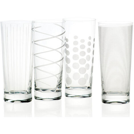 MIKASA Creative Tops Cheers Glass Cups de Glass, Set de 4, Multi-Color