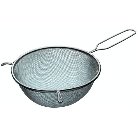 KitchenCraft Colino in acciaio inox con manico e doppio supporto, 20 cm