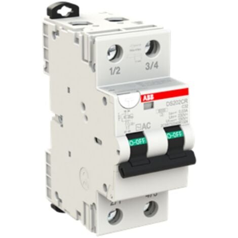 Abb Fehlerstrom und Leitungsschutzschalter 2 Pole 32A 30mA AC Typ 6kA 2 Module DS202CRC32AC30