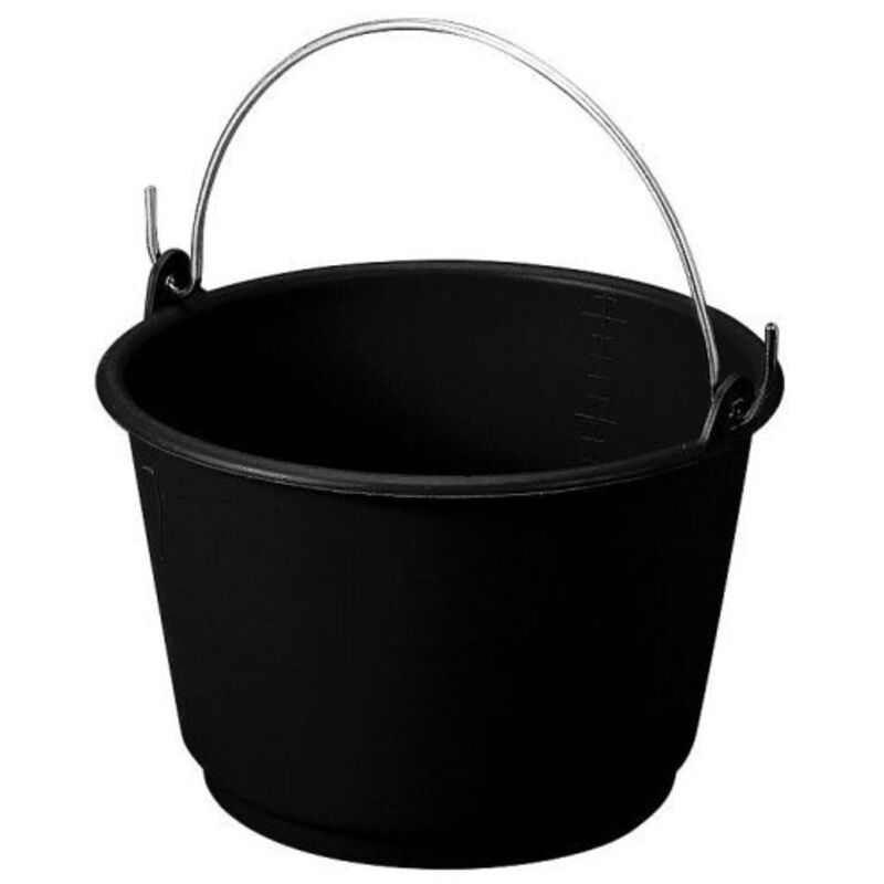 SECCHIO IN PLASTICA GRADUATO lt. 18 - col. Nero 10 PZ