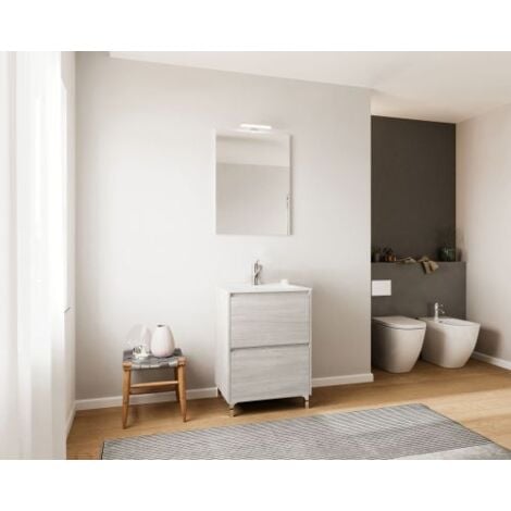 MOBILE BAGNO LISBONA 2C 60 ROVERE GRIGIO