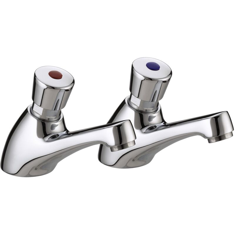 Bristan Timed Flow Basin Taps - Chrome