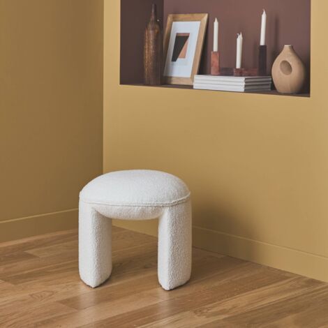 sweeek - Hocker mit Bezug aus strukturiertem Bouclé
