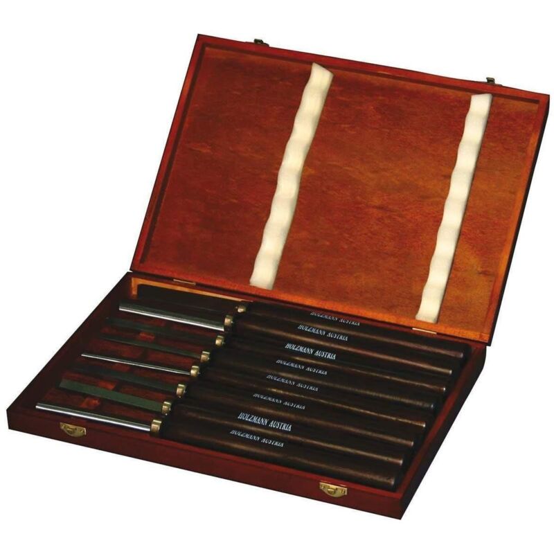 Coffret de 8 gouges de tournage HSS L. 370 mm H8TLG - Holzmann