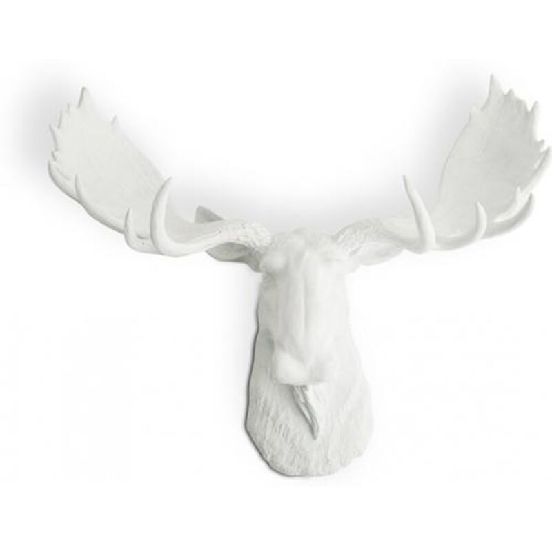 Moose Bust Wall decor - Resin White Resin