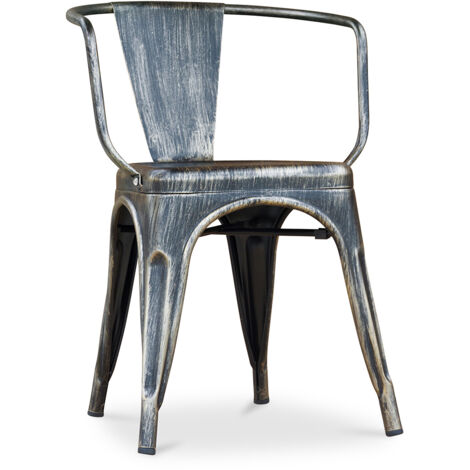 Dining Chair with Armrests - Industrial Design - Steel - New Edition ...