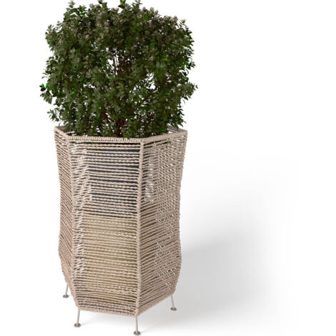 Round Floor Planter - Boho Style - Bohemian Natural