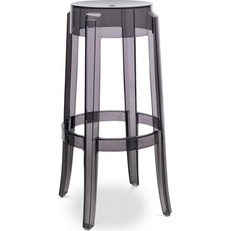 Transparent Design Stool - 75cm - Victoria Queen Light grey