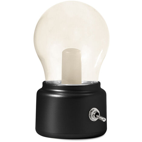 Vintage Portable rechargeable lamp - Vintage Black ABS, Crystal