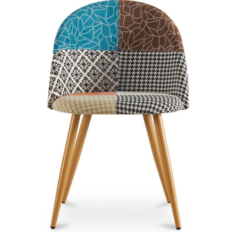Dining Chair - Upholstered in Patchwork - Scandinavian Style - Patty ...