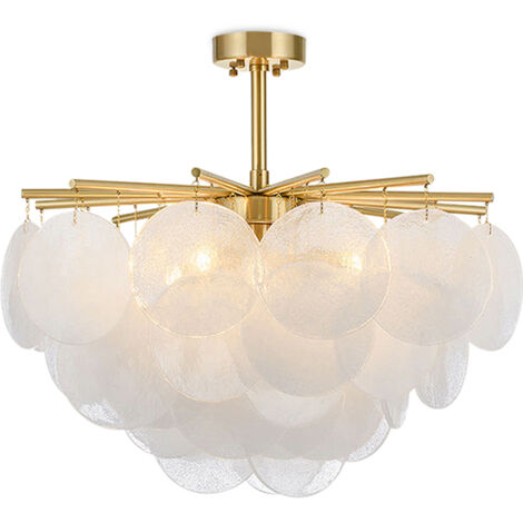 Mother of Pearl Ceiling Lamp - Disc Pendant Lamp - Karl Gold