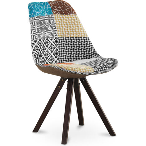 Dining Chair - Upholstered in Patchwork - Patty Multicolour