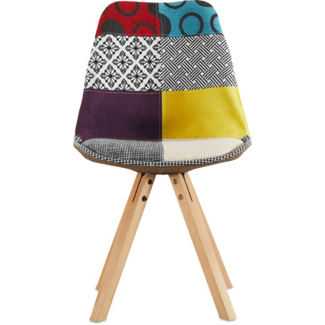 Dining Chair - Upholstered in Patchwork - Ray Multicolour