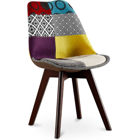 Dining Chair - Upholstered in Patchwork - Ray Multicolour