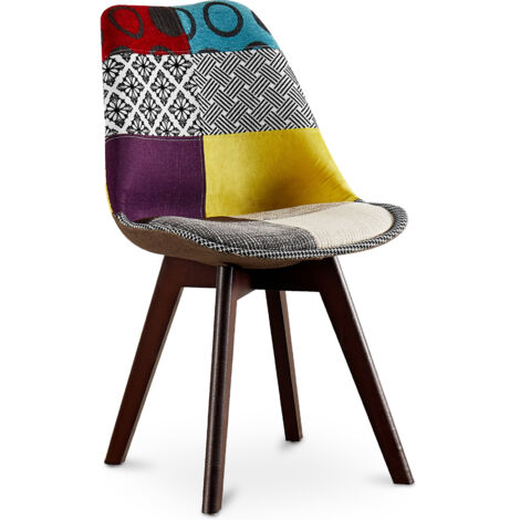 Dining Chair - Upholstered in Patchwork - Ray Multicolour