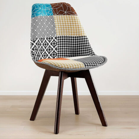 Dining Chair - Upholstered in Patchwork - Patty Multicolour