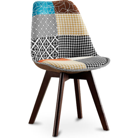 Dining Chair - Upholstered in Patchwork - Patty Multicolour