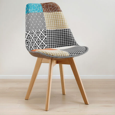 Dining Chair - Upholstered in Patchwork - Patty Multicolour