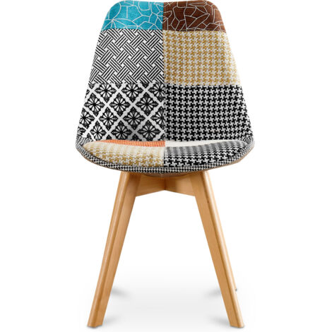 Dining Chair - Upholstered in Patchwork - Patty Multicolour