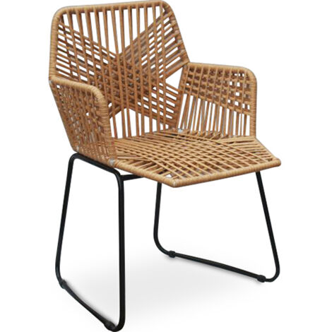 Rattan Dining Chair - Garden Chair Boho Bali Design - Tale Black