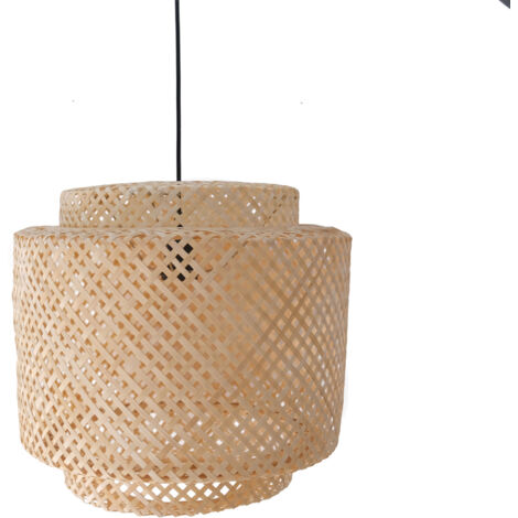 Bamboo Ceiling Lamp - Boho Bali Design Pendant Lamp - Hya Natural