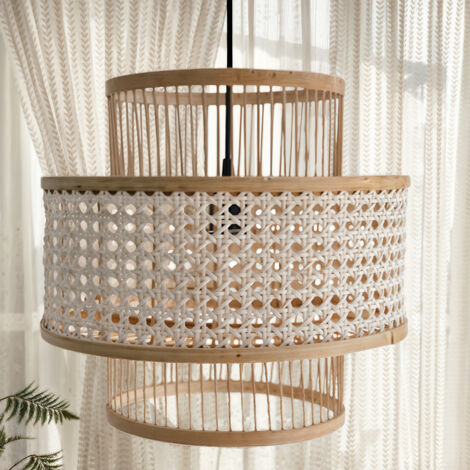 Rattan Ceiling Lamp - Boho Bali Design Pendant Lamp - Yei Natural