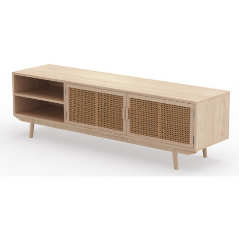 Natural Wood TV Stand - Boho Bali Design - Treys Natural
