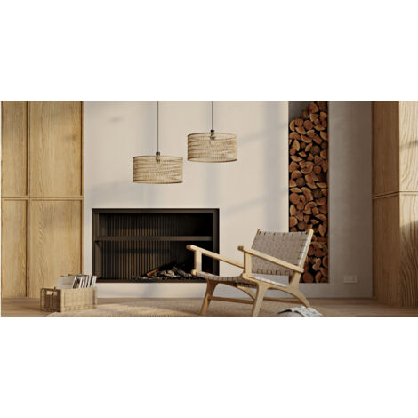 Rattan Ceiling Lamp - Boho Bali Design Pendant Lamp - Beri Natural