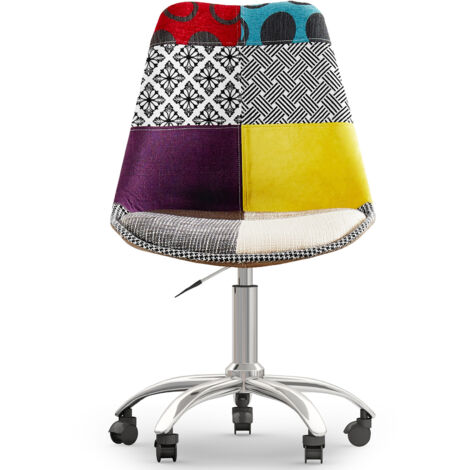 Swivel Office Chair - Patchwork Upholstery - Ray Multicolour
