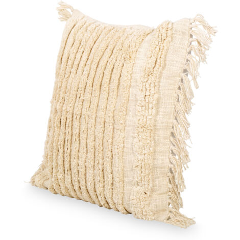 Cuscino in stile boho Bali - Copertura e riempimento inclusi - Greta Crema