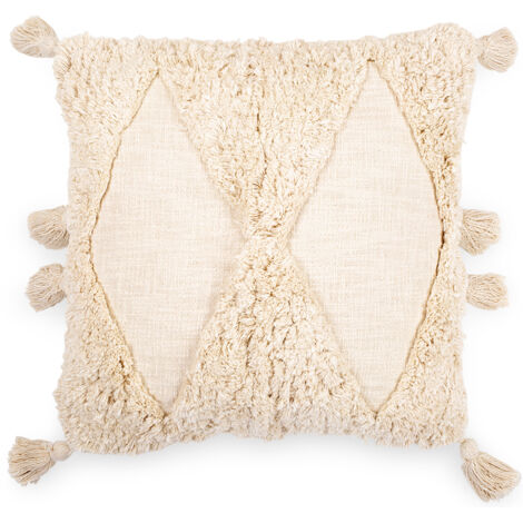 Cuscino in stile boho Bali - Copertura e riempimento inclusi - Leano Bianco