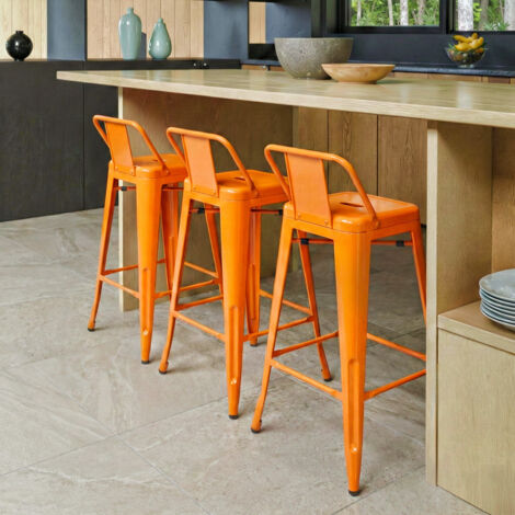 Barhocker mit Rückenlehne - Industriedesign - 60cm - New Edition ...
