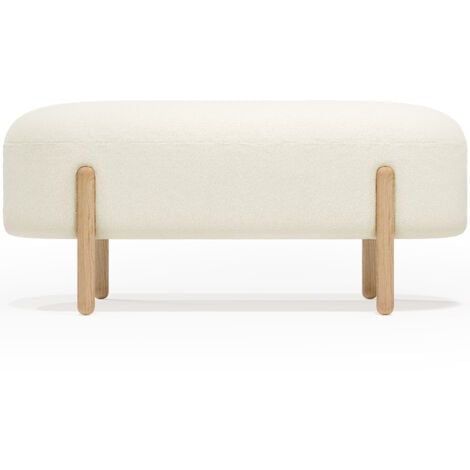 Gepolsterte Bouclé-Bank - Curve Weiß