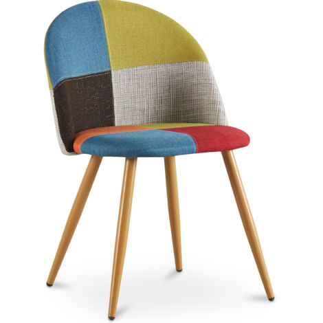 Gepolsterter Esszimmerstuhl mit Patchwork - Skandinavischer Stil ...