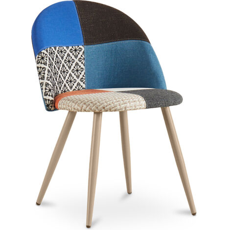 Gepolsterter Esszimmerstuhl mit Patchwork - Skandinavischer Stil ...