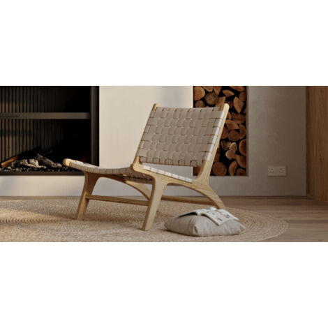 Loungesessel - Handgefertigter Boho-Bali-Design-Sessel - Holz und Seil ...