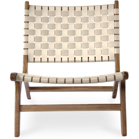 Loungesessel - Handgefertigter Boho-Bali-Design-Sessel - Holz und Seil ...