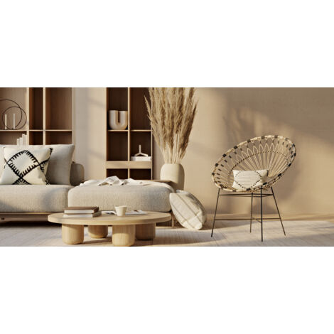 Runder Outdoor-Sessel aus synthetischem Rattan - Boho-Bali-Design ...