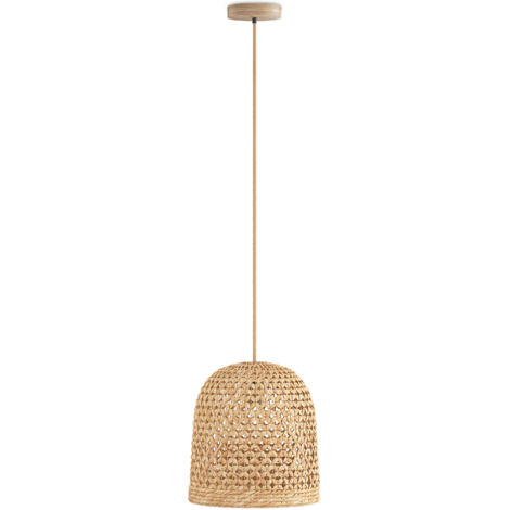 Rattan-Deckenlampe - Boho Bali Design Pendelleuchte - 50cm - Rava ...