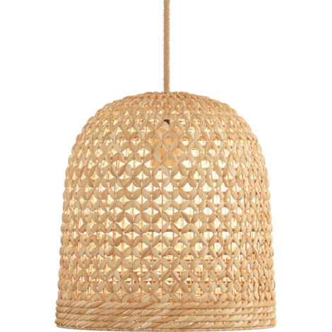 Rattan-Deckenlampe - Boho Bali Design Pendelleuchte - 30cm- Rava ...