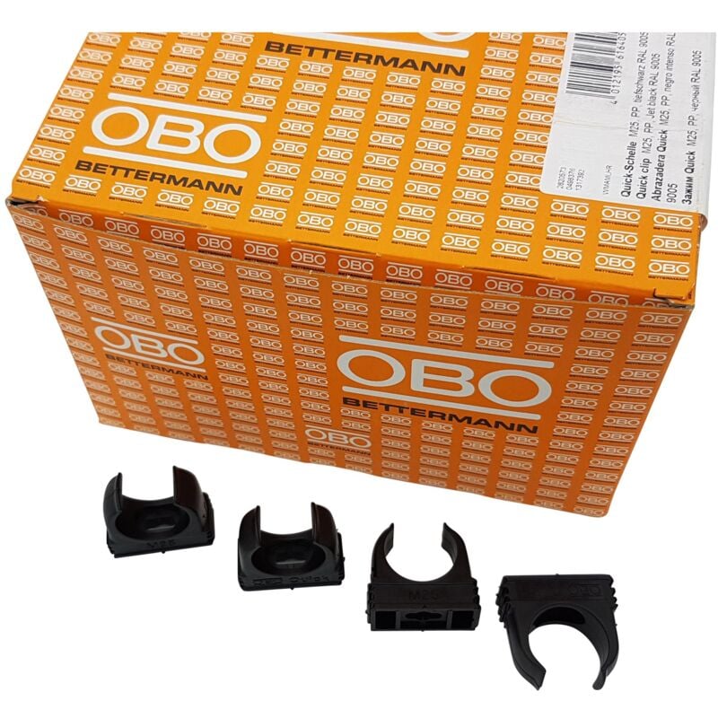 200 StÃ¼ck OBO Bettermann Quickschellen Rohrschellen schwarz M20