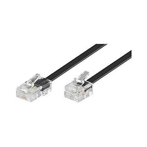 Goobay 68530 Cavo di collegamento modulare da 3 metri, telefonico, nero ...