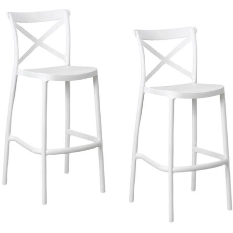Barhocker 2er Set weiss sprint Kunststoff h 75cm