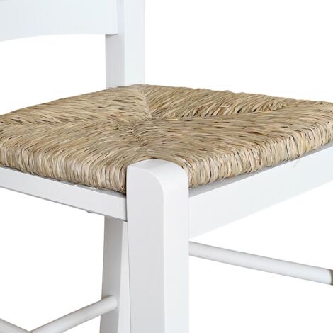 Hocker 67 cm hoch aus weißem italienischem Buchenholz mit Sitzfläche ...