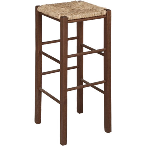 Hocker h 70 cm aus dunklem Nussbaumholz mit quadratischer Sitzfläche ...
