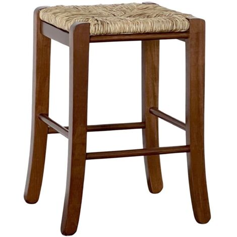 Hocker aus dunklem Nussbaumholz h 47 cm mit quadratischer Sitzfläche ...