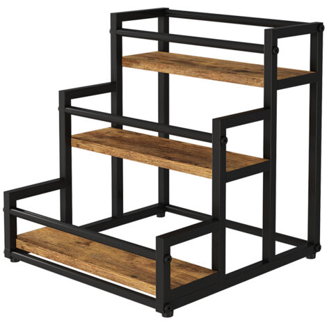 Stufenregal Fyrk, Eiche rustikal, 33 x 34 cm mit 3 Ebenen, Vicco