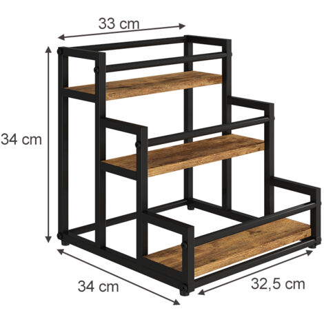 Stufenregal Fyrk, Eiche rustikal, 33 x 34 cm mit 3 Ebenen, Vicco