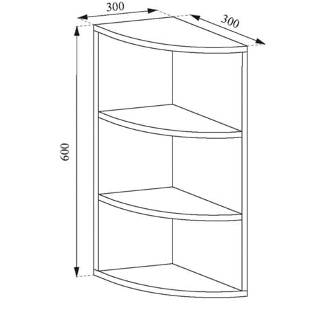 Eckregal Ecki, Beton, 30 x 60 cm, Vicco